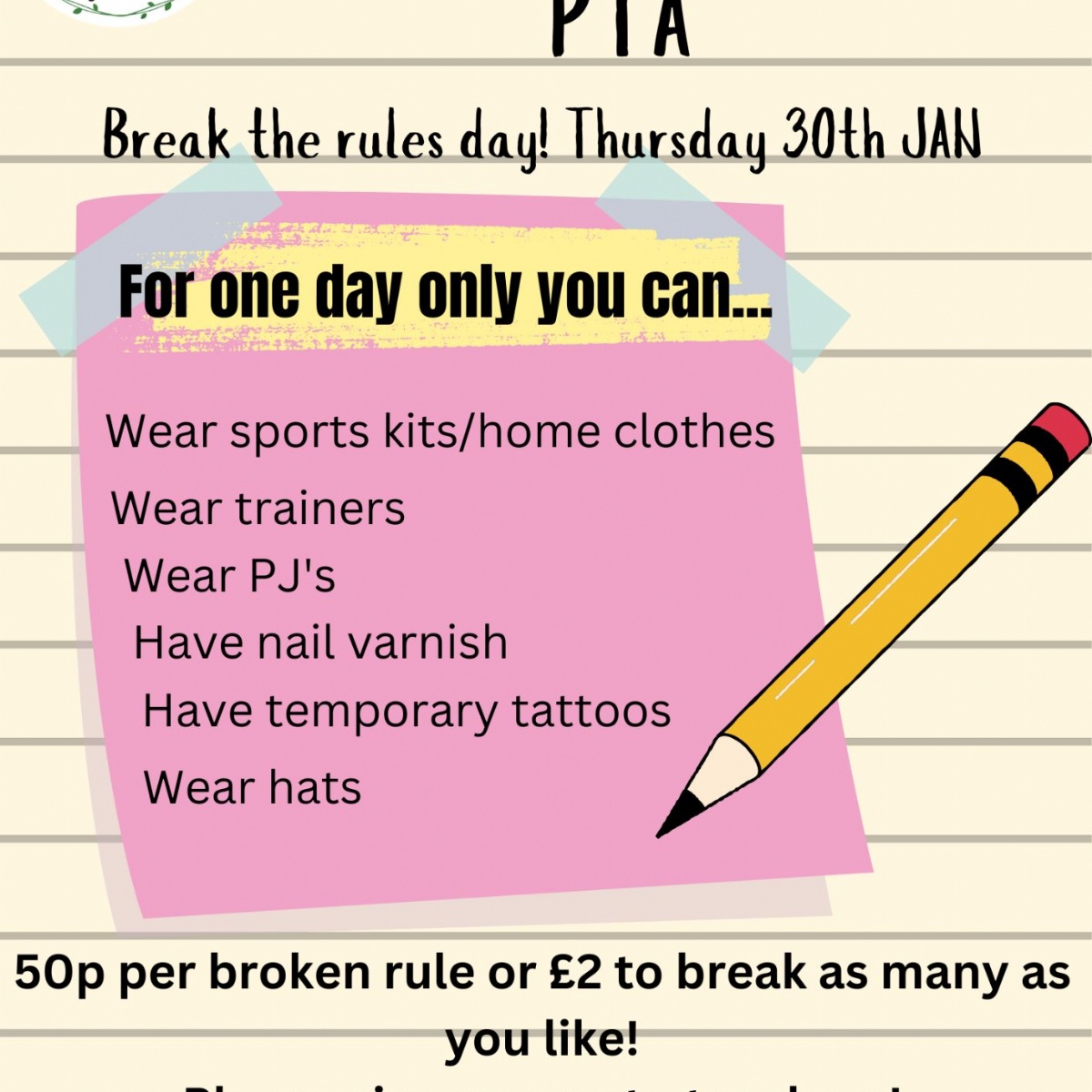 Break the Rules Day! - Woodston Primary School